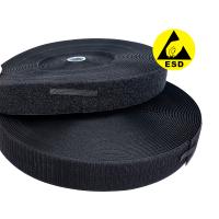 China Black Nylon ESD Antistatic Hook Loop Strap Adhesive Magic Tape for sale