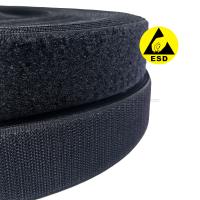 China Black Nylon ESD Antistatic Hook Loop Strap Adhesive Magic Tape for sale