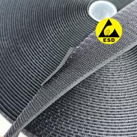 China Black Nylon ESD Antistatic Hook Loop Strap Adhesive Magic Tape for sale