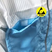 China 5cm Stripe ESD Anti-Static Jacket+Pants Set 99% Polyester+1% Conductive Carbon Filament for sale