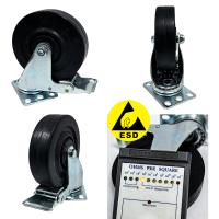 China Flat 4 Inch 5 Inch ESD Anti-static Rubber Universal Wheel with Brake for sale