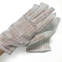 China Stripe Carbon Cleanroom ESD Antistatic Polyester Gloves for sale