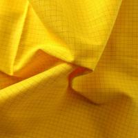 China 4mm Grid Cotton Polyester Carbon Woven Anti Static  T C Fabric for sale