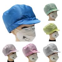 China 5mm Stripe ESD Antistatic Cap For Class 100 Cleanroom for sale