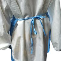 China Unisex Cleanroom ESD Antistatic Apron With Waist Adjustment Belt for sale