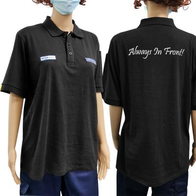 China Unisex Cotton Carbon Fiber Lapel ESD Anti Static T Shirt for sale