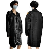 China Black 4% Carbon Fiber Unisex ESD Safe Clothing Anti Static With Cap for sale