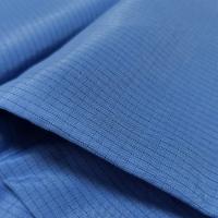 China 4mm Grid Blue Dust Free Washable ESD Antistaic Fabric 65% Polyester 33% Cotton for sale