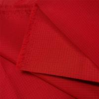 China 4mm Grid Conductive Wire Red Anti Static TC Fabric 33% Cotton 2% Carbon Fiber for sale