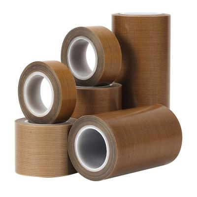 China Brown Silicone Adhesive PTFE PTFE Tape Heat Sealing Resistance for sale