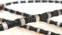 China 11.5mm Diamond Wire Saw for Marble Quarrying - 40 Beads/Meter with Rubber+Spring Reinforcement for sale
