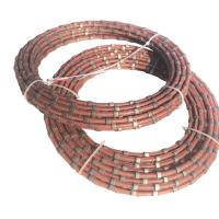 China 8.8mm Diamond Wire Saw for Marble Profiling - 32 Beads/Meter with Plastic Reinforcement for Stone Cutting for sale