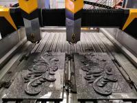 China CNC 3-Axis Planar Stone Carving Machine 1300x2500mm 5.5KW for Marble Granite for sale