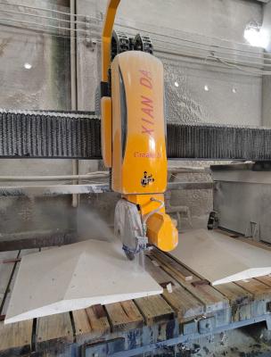 China Xianda 5 Axis CNC Bridge Saw 3200x2000mm Marble Granite Quartz Stone Cutting Machine 26KW for sale