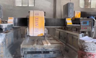 China CNC Bridge Type Stone Cutting Milling Machine 3 Axis 3500mm Processing Length 15kW Motor for Marble Granite for sale