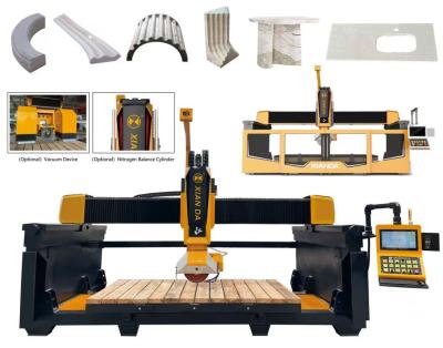 China 5 Axis Bridge Stone Cutting Machine 3200x2000mm Granite Marble CNC Saw 15KW for sale