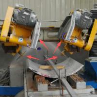 China Four-Blade Arc-Slab Edge Cutting Machine 1500mm 0-60° Adjustable Angle for High-Precision Stone Trimming for sale