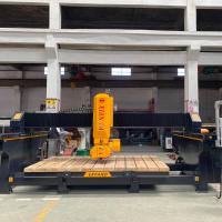China 4-Axis Bridge Cutting Machine 85° Table Tilting 360° Head Rotation Bus Absolute Servo CNC Stone Cutter for sale