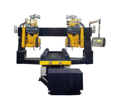 China Dual-Blade Arc-Slab Automatic Edge Trimming Machine 600-800mm 2500mm Travel CNC Stone Cutter for sale