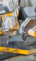 China Dual-Blade Arc-Slab Automatic Edge Trimming Machine 600-800mm 2500mm Travel CNC Stone Cutter for sale