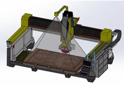 China 5-Axis CNC Stone Cutting Machine 500mm Lifting Travel 30KW Bridge Type for sale