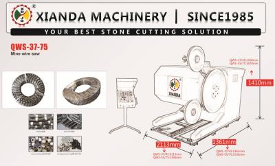 China Granite Marble Quarry Stone Diamond Wire Saw Cutting Machine 55KW PLC Controlled 380V for sale