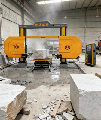 China CNC Mono Wire Saw Machine 4-Axis Linkage 2500x3000x1500mm for Marble Granite Arc Slab Column Cutting for sale