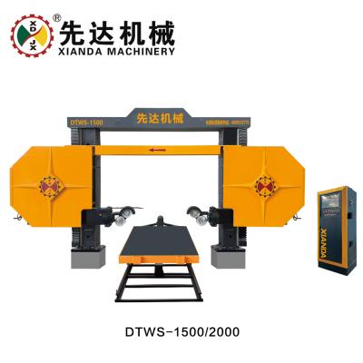 China CNC diamond wire saw machine with 1500x3000x1200mm max processing size, 11kw main motor, and 360° rotation for sale