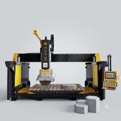 China 5 Axis CNC Bridge Saw Cutting Machine with 360° Blade Rotation and 3200x2000mm Processing Size for Stone Fabrication for sale
