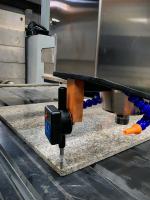 China Electric Powered CNC Stone Carving Machine with 0.02mm Precision and 15m/min Air Speed for Tactile Paving Stone for sale