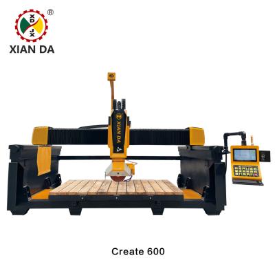 China Xianda Create 600 Heavy Duty 5 Axis CNC Bridge Saw | For Long-Hour Heavy Cavity Milling, Artificial Stone Mold & Quartz Countertop Production for sale