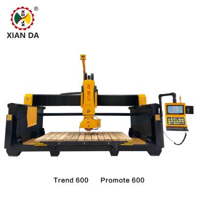 China Xianda Trend 600 & Promote 600 5 Axis CNC Bridge Saw Stone Cutting Machine for Granite Quartz Countertop Artificial Stone Mold Milling for sale