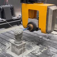 China Leader 1500 1500CM 5 Axis CNC Stone Machining Center Granite Marble Quartz Cutting Milling Equipment For Countertop Roman Column for sale