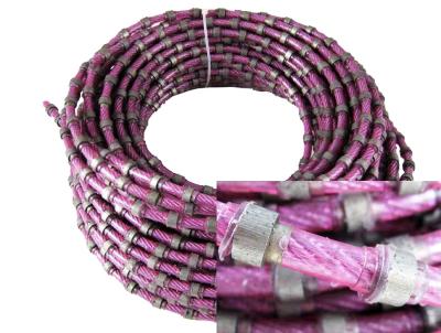 China 11mm Diamond Coated Wire Saw for Stone Cutting - 25-35m/s Line Speed, 40 Beads/Meter Sintered Design for sale