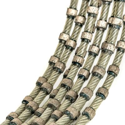 China 11mm Diamond Wire Saw for Granite Block Dressing - 40 Beads/Meter Sintered Diamond Cutting Rope for sale