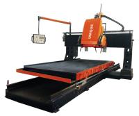 China PLC CNC Gantry Type Linear Thinner Stone Profile Cutting Machine 600mm Blade 18.5kW Motor 5000kg Weight for sale