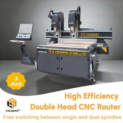 China Dual Z Axis CNC Wood Router Machine High Efficiency Gantry Moving for sale