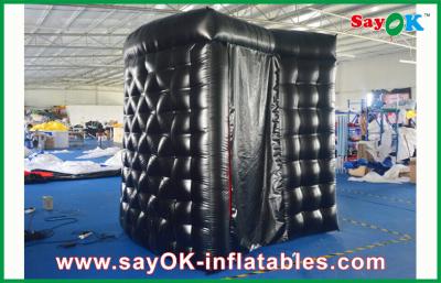 China Inflatable Photo Booth 2.4m x 2.4m x 2.4m PVC Coating Waterproof Black Party Rental for sale