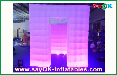 China Portable Inflatable Photo Booth 2.4m with LED Light 12 Colors for Wedding Party Advertising for sale