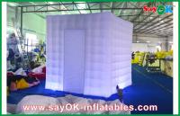China Purple Square Inflatable LED Photo Booth Enclosure 2.4x2.4x2.5m with Remote Control for sale