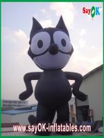 China Inflatable Black Cat Cartoon Character 8m Height 210D Oxford Cloth Customizable for sale
