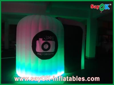 China Inflatable Photo Booth Tent 2.4x2.4x2.5m Indoor Photobooth Shell for Wedding Ceremony with LED Lights for sale