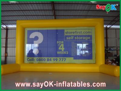 China Inflatable Outdoor Movie Screen 4x3m Yellow Advertising Billboard Durable PVC Tarpaulin for sale