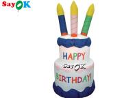 China Backyard Party PVC Plastic Inflatable Birthday Cake For Decorations for sale