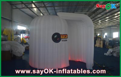 China White Oxford Cloth Inflatable Photo Booth 3x2x2.3m with LED Lights for Wedding Party for sale