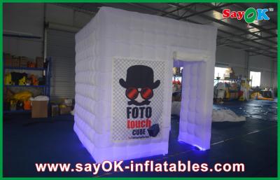 China Inflatable Photo Booth 2.4m with LED Lights Custom Logo for Party Wedding Graduation for sale
