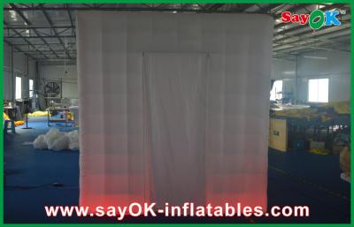 China Inflatable Photo Booth 2.4x2.4x2.5m with LED Lights for Graduation Party Rental for sale
