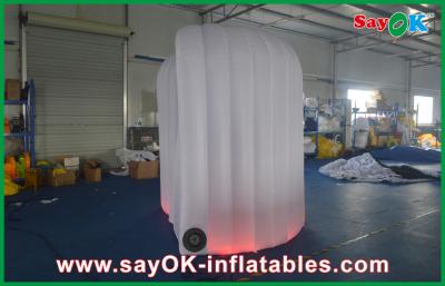 China Inflatable Photo Booth 4x3x2.5m White Oxford Cloth with 12 Color LED and 2 Doors for sale