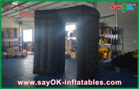 China Black Oxford Cloth Inflatable Photo Booth 2.5x2.5x2.5m with 2 Opposite Doors for Event Rental for sale