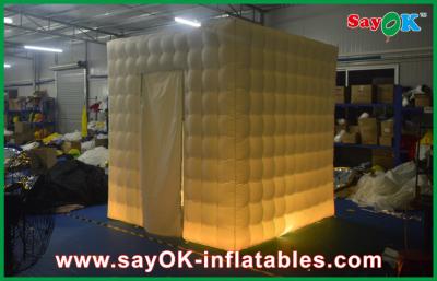 China Inflatable LED Photo Booth 2.4x2.4x2.5m Portable Square Event Tent with Colorful Lights for sale